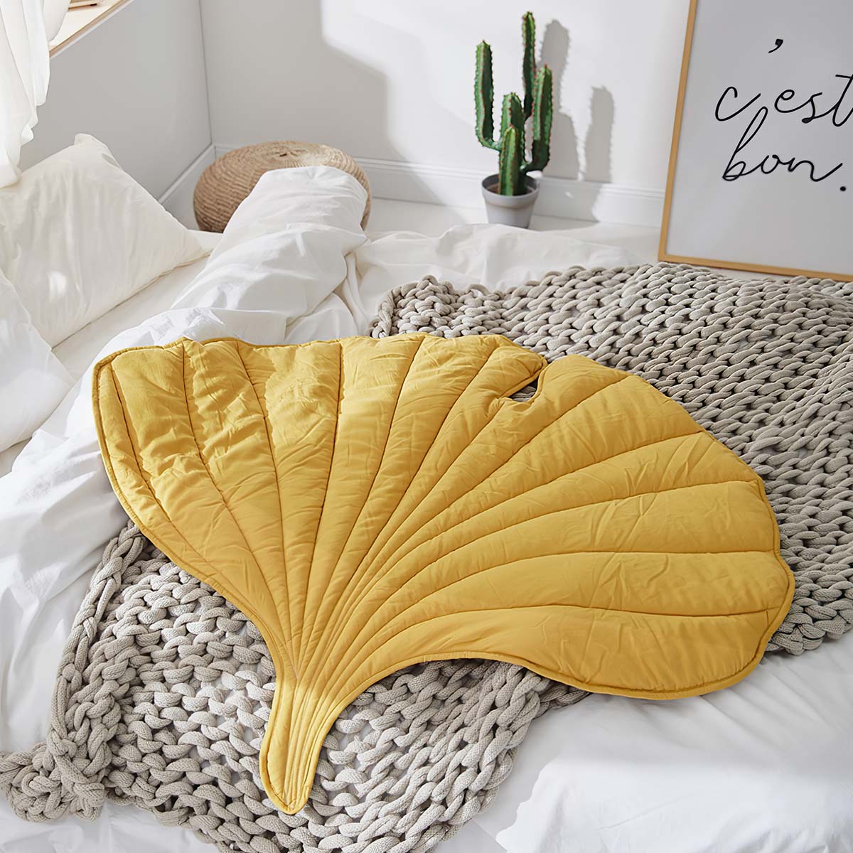 Multi-Purpose Ginkgo Leaf Cotton Mat – MUNKEN